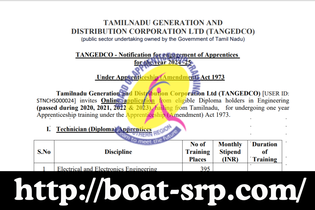 TANGEDCO Apprentice Recruitment 2024: Technician Apprenticeship 2024 ...